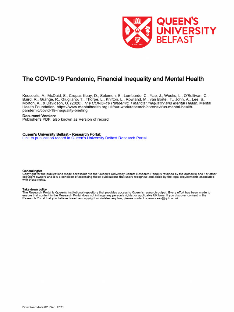 Kousoulis Et Al 2020 | PDF | Unemployment | Poverty