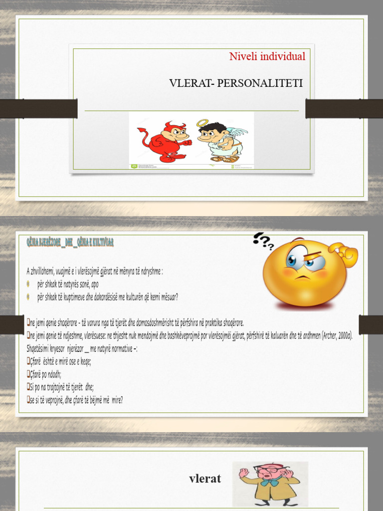 Vlerat Dhe Personaliteti | PDF