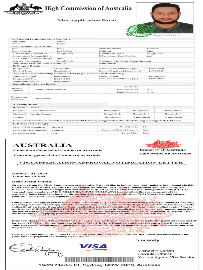 Jasim Uddin-Application | PDF | Travel Visa | Nationality