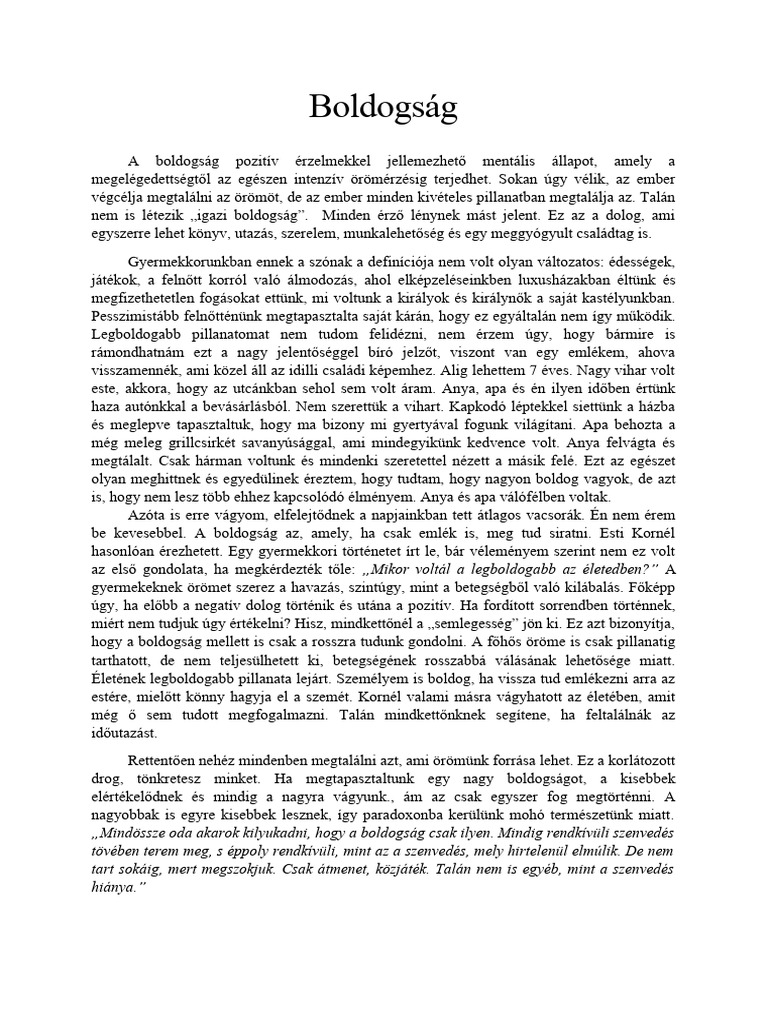 Boldogság | PDF