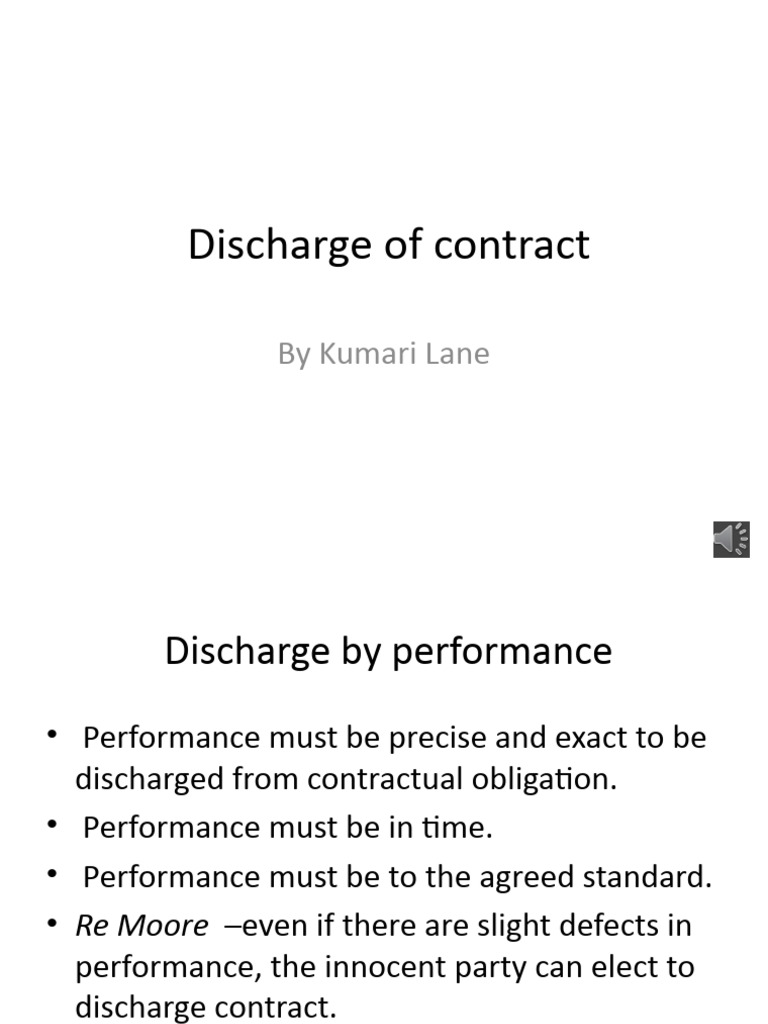 2 - Discharge of Contract Performance, Breach, Frustration | PDF ...