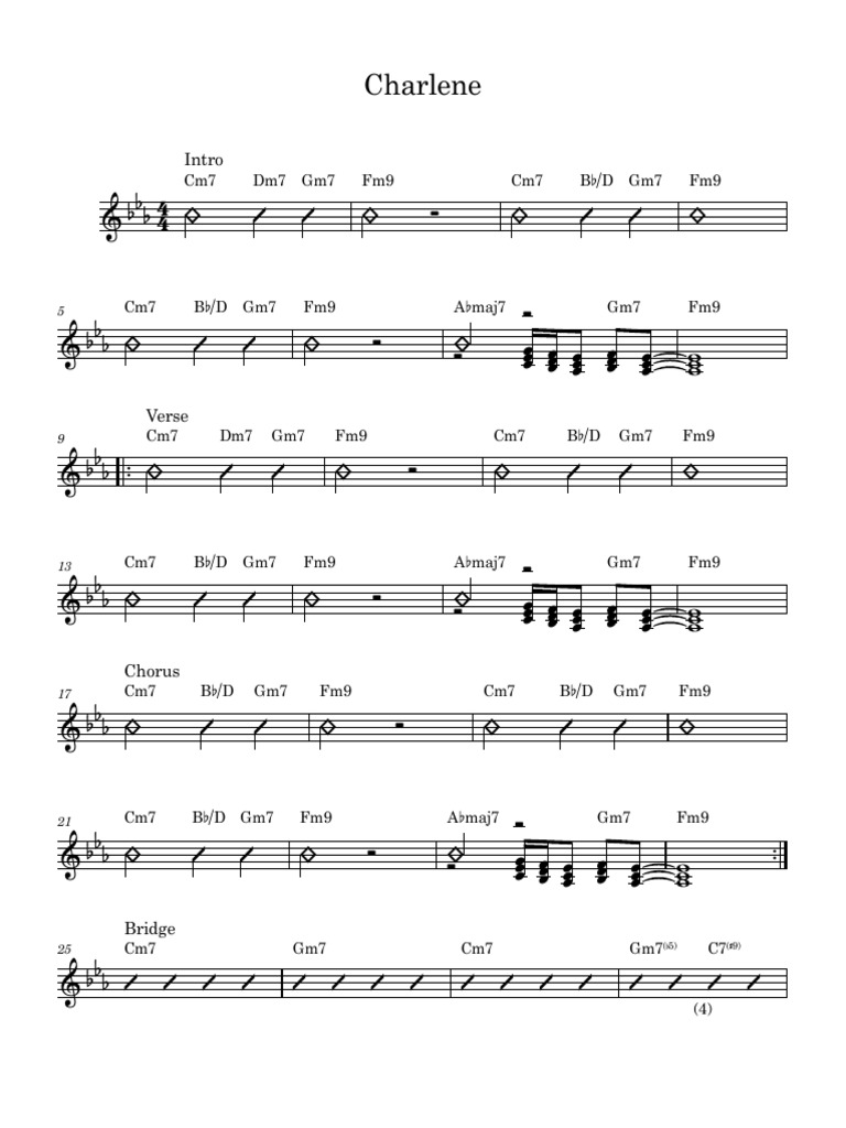 Charlene Piano Chart | Download Free PDF | Musical Forms