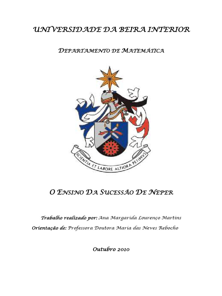 Ensino da Sucessão de Neper em Portugal | PDF | Derivado | Logaritmo