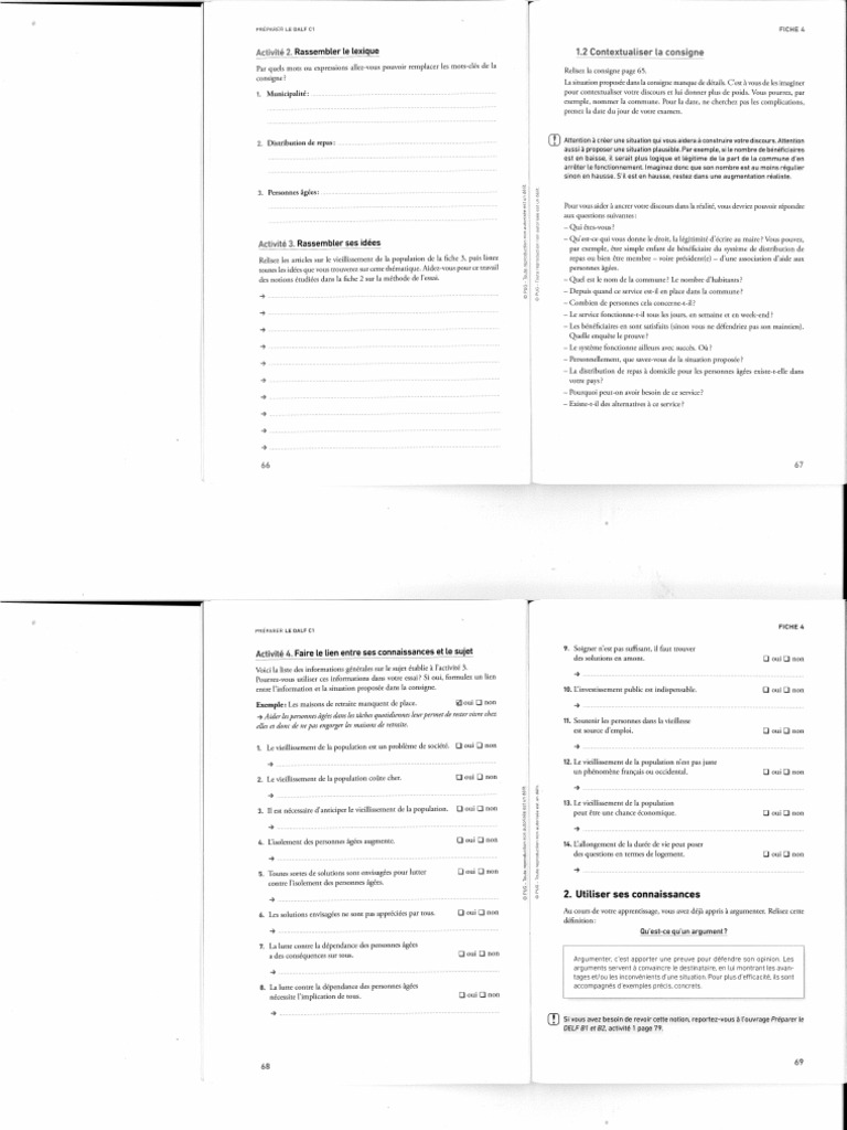 PREPARER DALF C1-C2 (Essai Argumenté - Fiche 4 | PDF