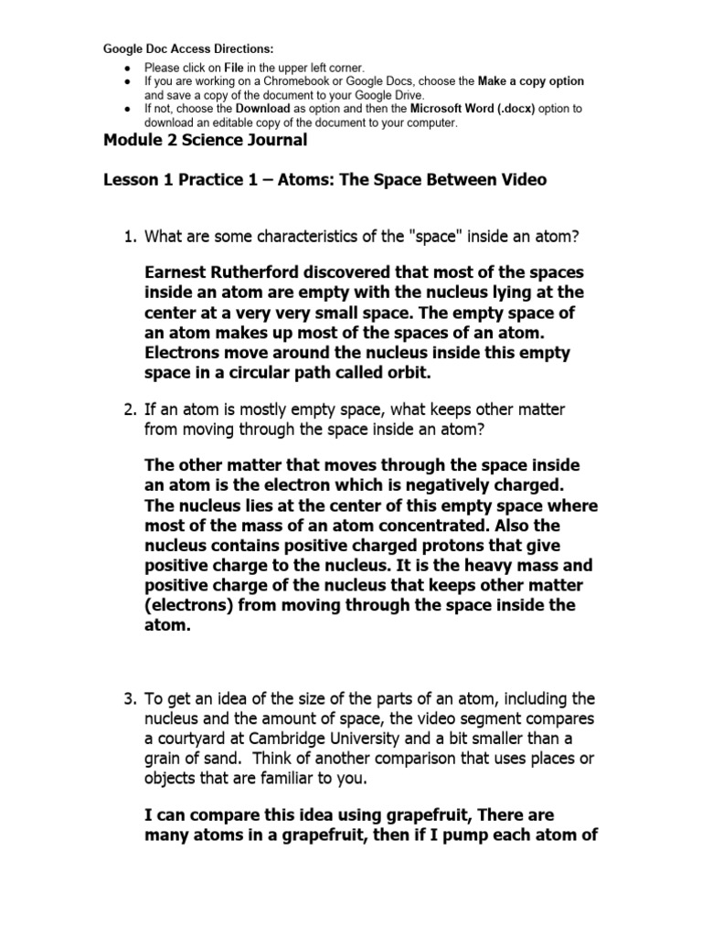 Module Two Science Journal | PDF | Electron | Atoms