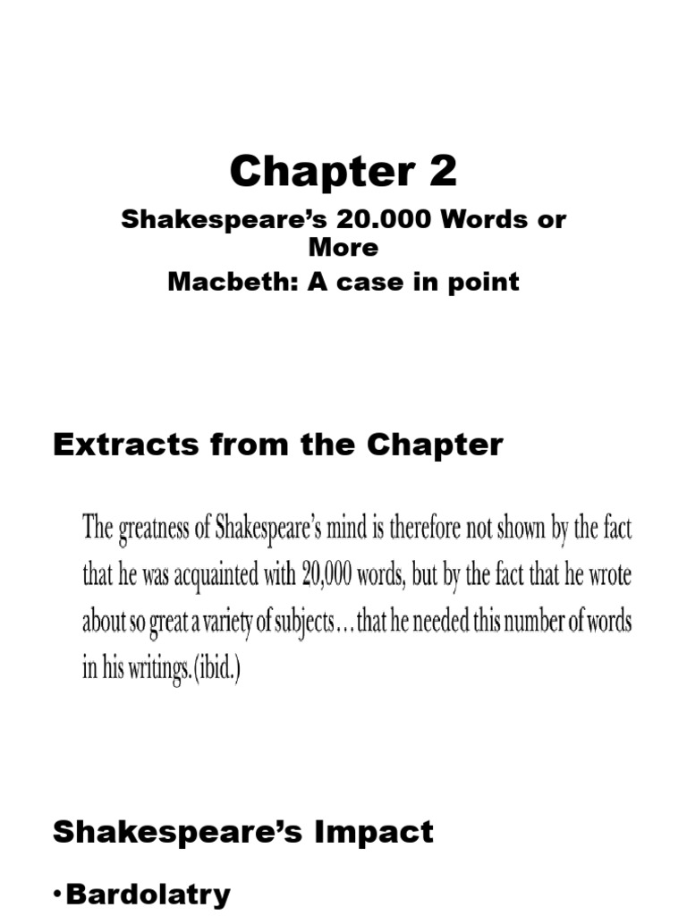 Chapter 2 Stylistics-Shakespeare's Neologisms | PDF | Macbeth | Linguistic Typology