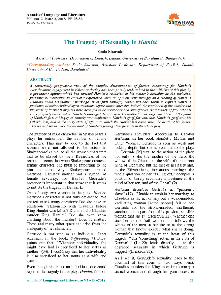 Hamlet's Sexuality | PDF | Hamlet