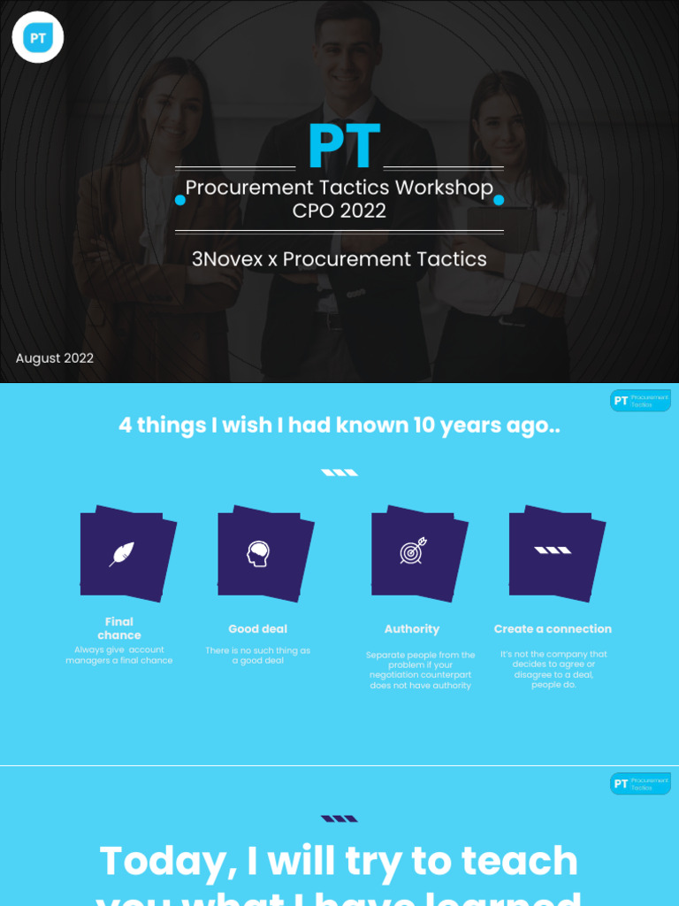 CPO Summit 2022 Workshop Slides Procurement Tactics - Compressed | PDF ...