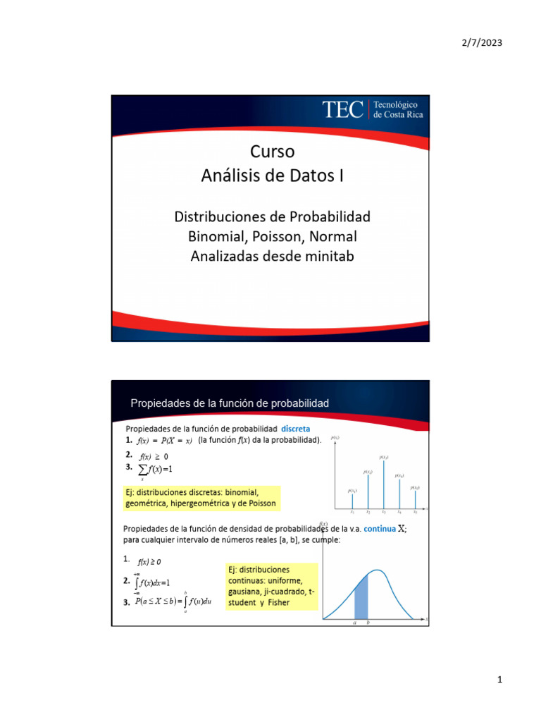 Sesión 4 Binomial - Poisson - Normal - Minitab Clase | PDF ...