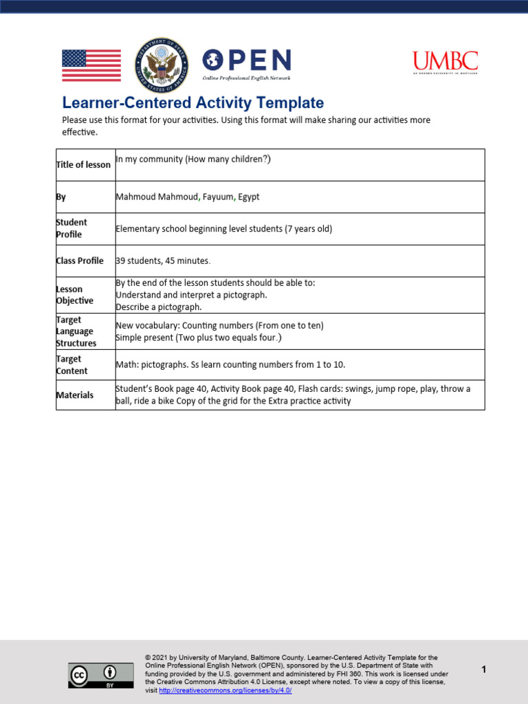 7.4assignment Learner Centered Activity Template | PDF | Learning | Human Communication