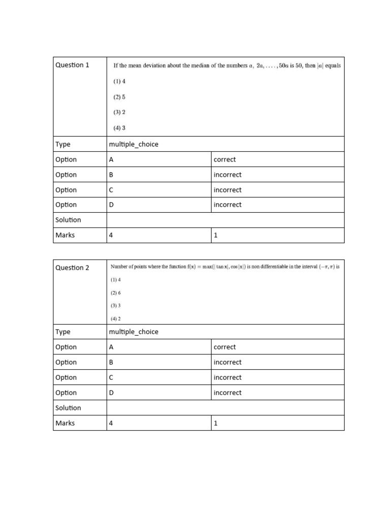Mathematics | PDF | Multiple Choice | Qualifications