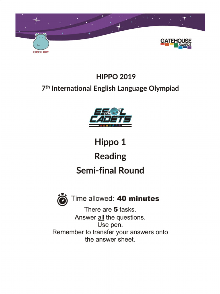 Hippo 1 Reading 2019 SF | PDF