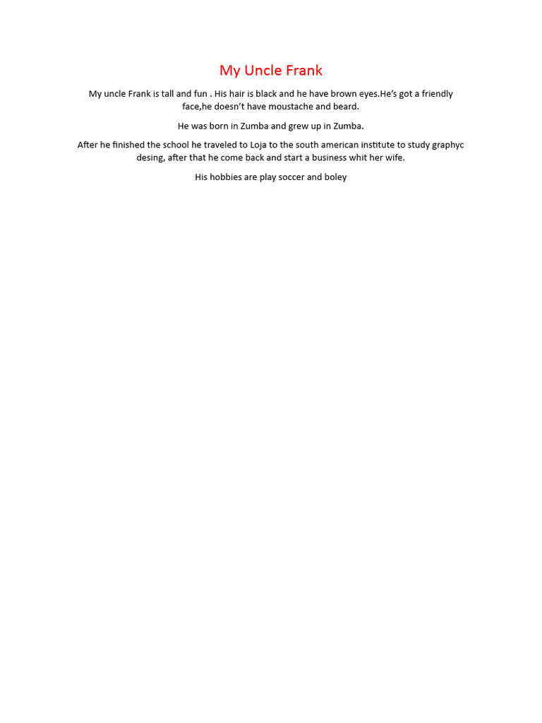 My Uncle Frank | PDF