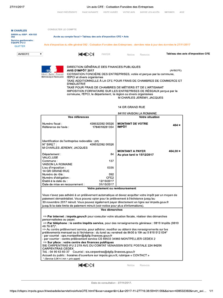 Avis Cfe 2017 1-1 | PDF