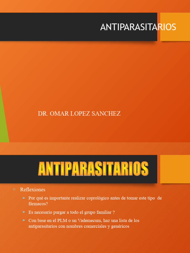 Antiparasitarios | PDF | Organización Mundial de la Salud | Tratamientos médicos