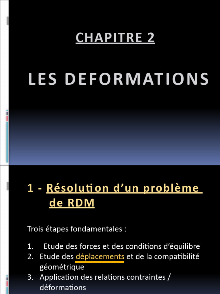 Chapitre 2 - Les déformations | PDF | Mécanique | Physique