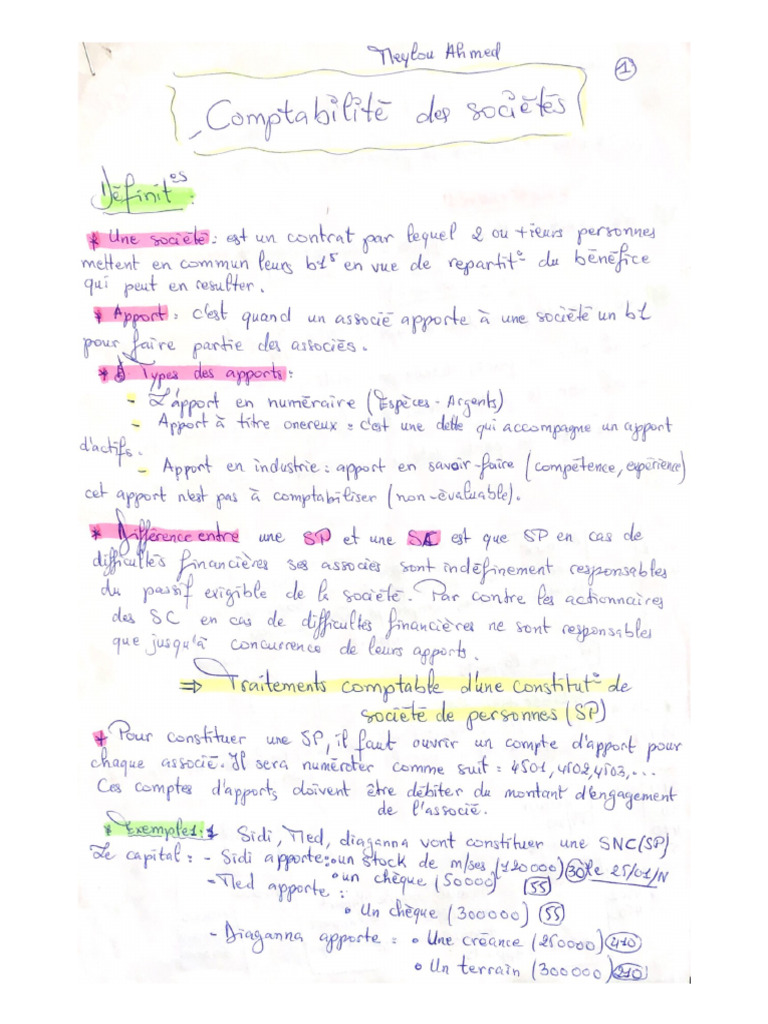 Comptabilité 1 | PDF