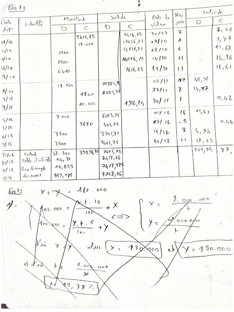 Mathématiques Financières Corrigé SN 2007 2008 | PDF