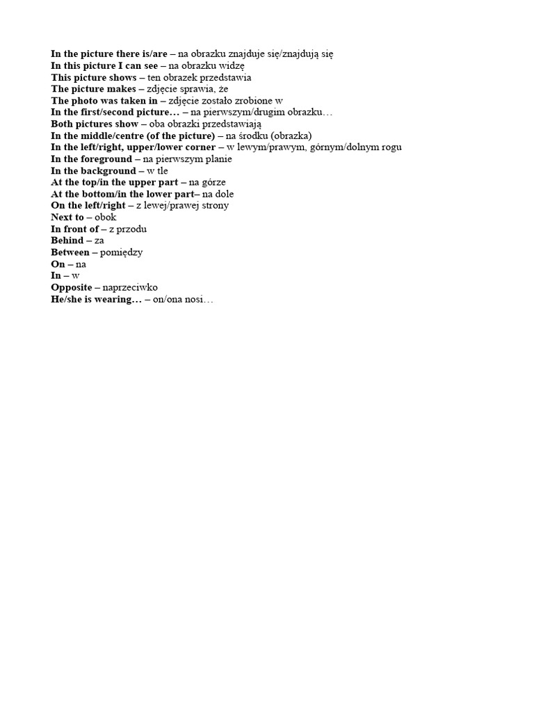 Opis Obrazka Ang | PDF