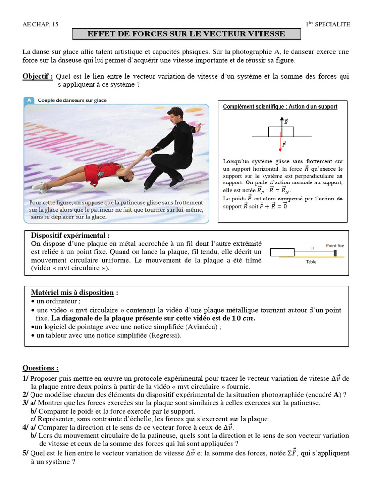 Effet des forces sur la vitesse | PDF | Obliger | Physique