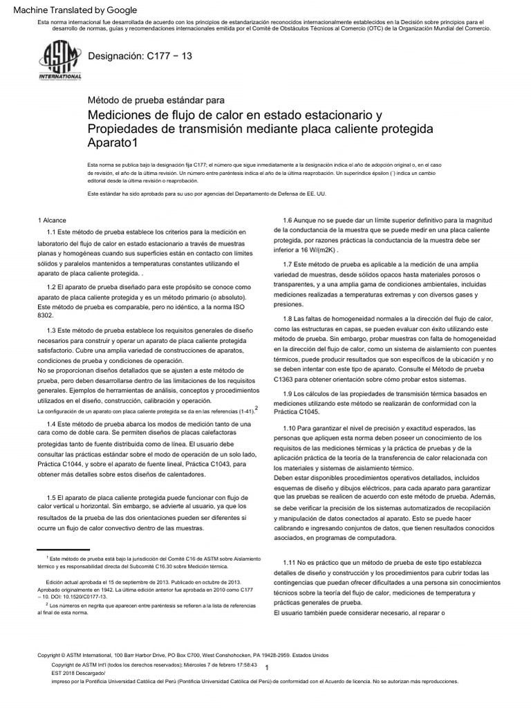ASTM C177 (Traducido) | PDF | Calor | Temperatura
