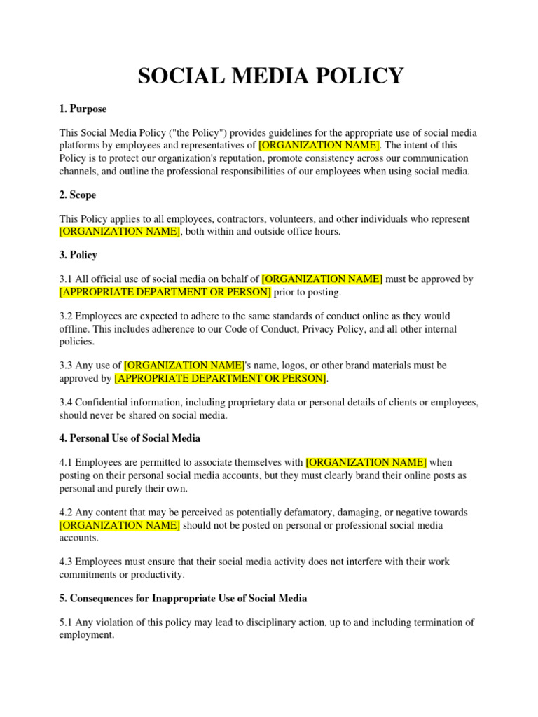 Social Media Policy | PDF | Social Media | Popular Culture & Media Studies