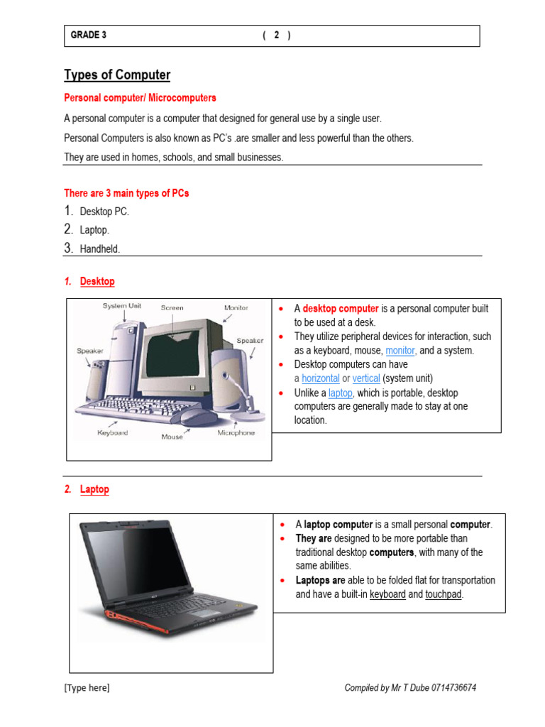 2types of Computers | PDF | Personal Computers | Desktop Computer
