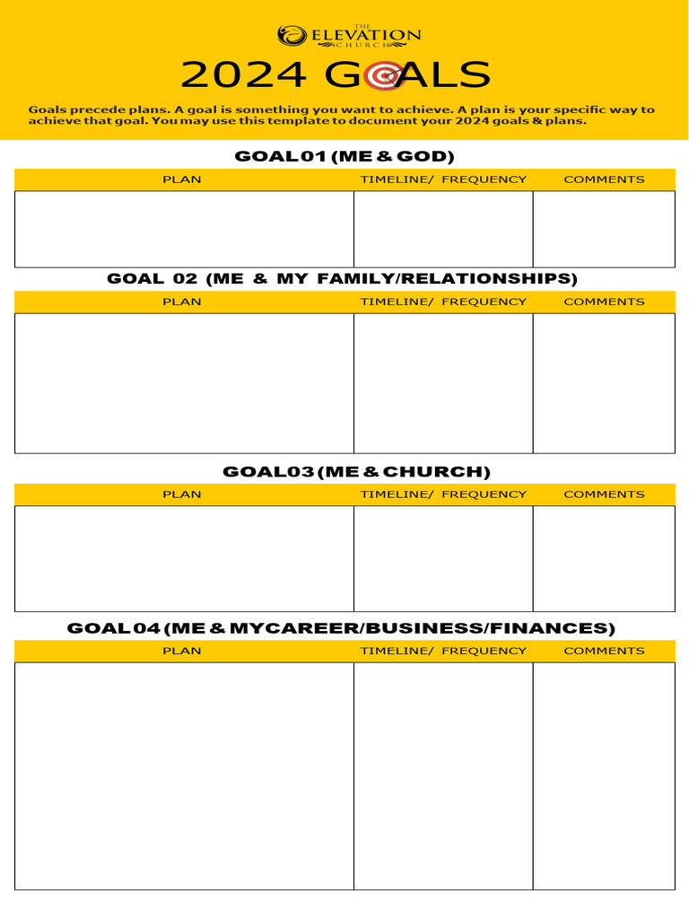 TEC Goals Template 2024 | PDF