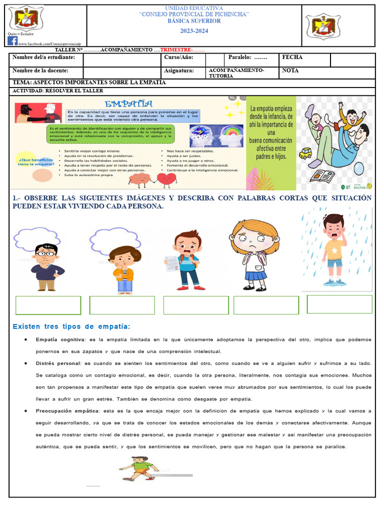 Taller Sobre La Empatia | PDF | Empatía | Las emociones