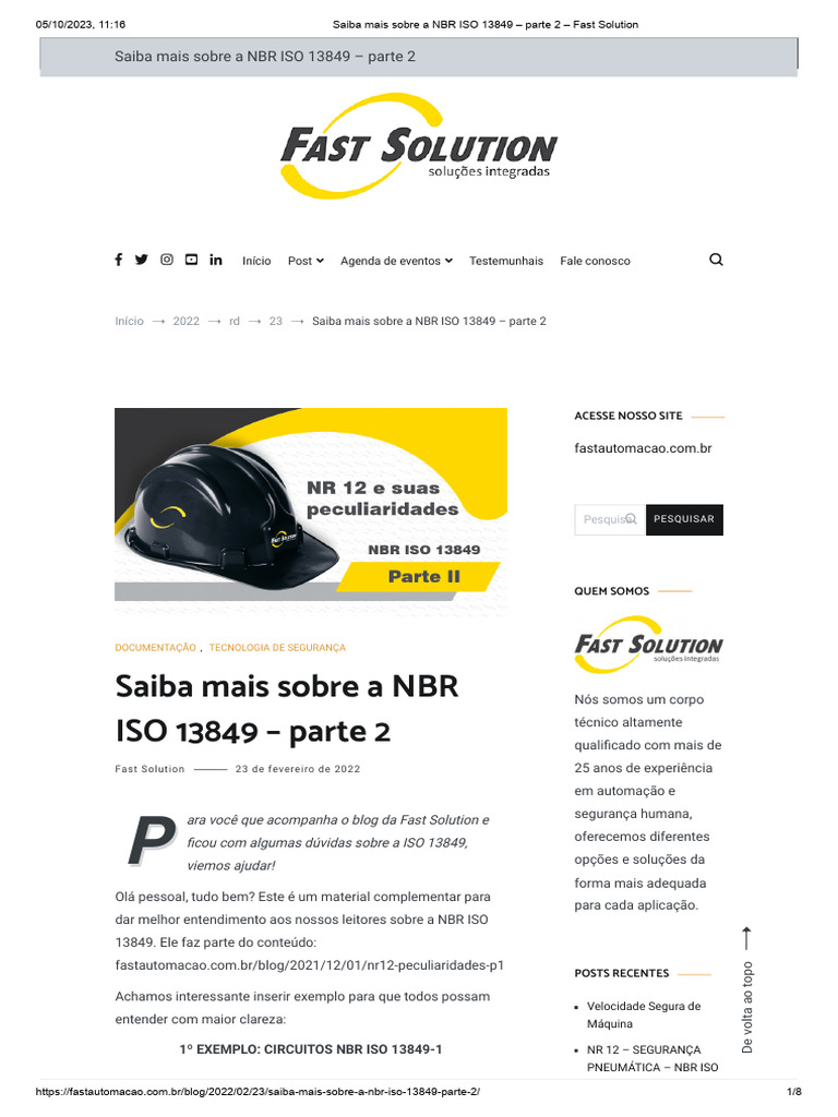 Saiba mais sobre a NBR ISO 13849 – parte 2 – Fast Solution | PDF | Engenharia Elétrica ...