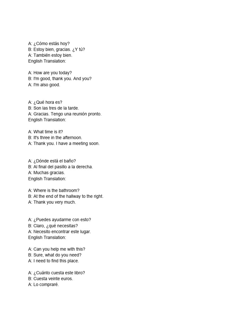 Spanish Conversation | PDF