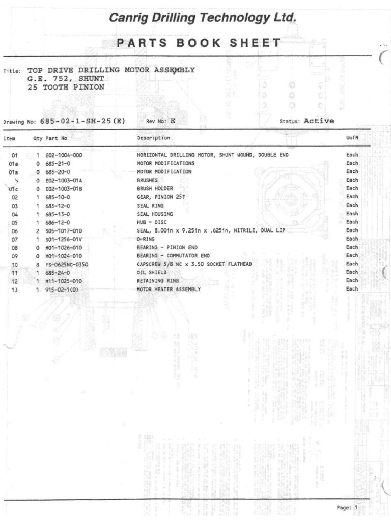 Procedimiento Instalar Piñon Top Drive Canrig - Share | PDF