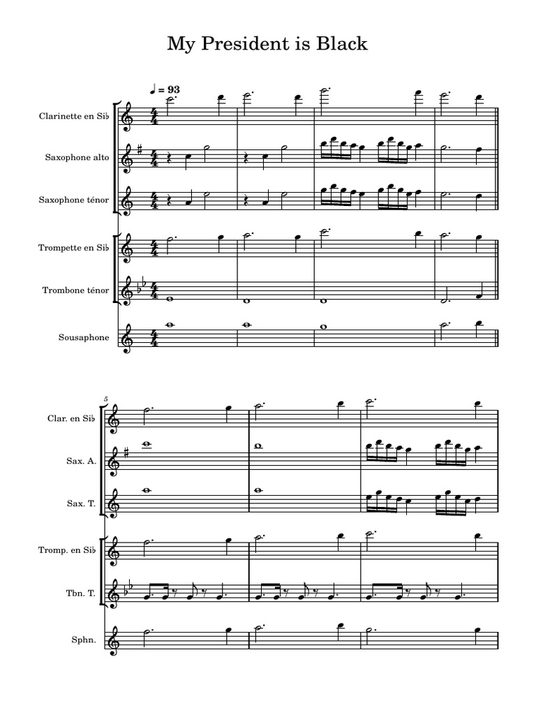 My President Is Black | PDF | Tenor Saxophone | American Popular Music