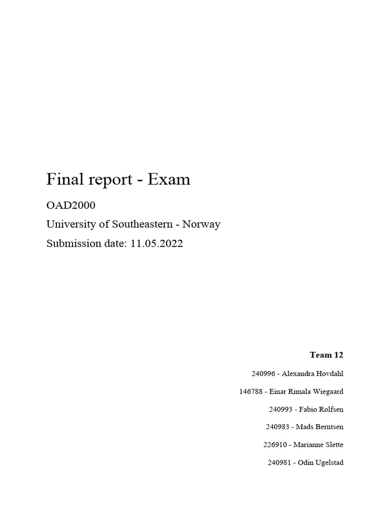 Final Report OAD | PDF | Use Case | Model–View–Controller