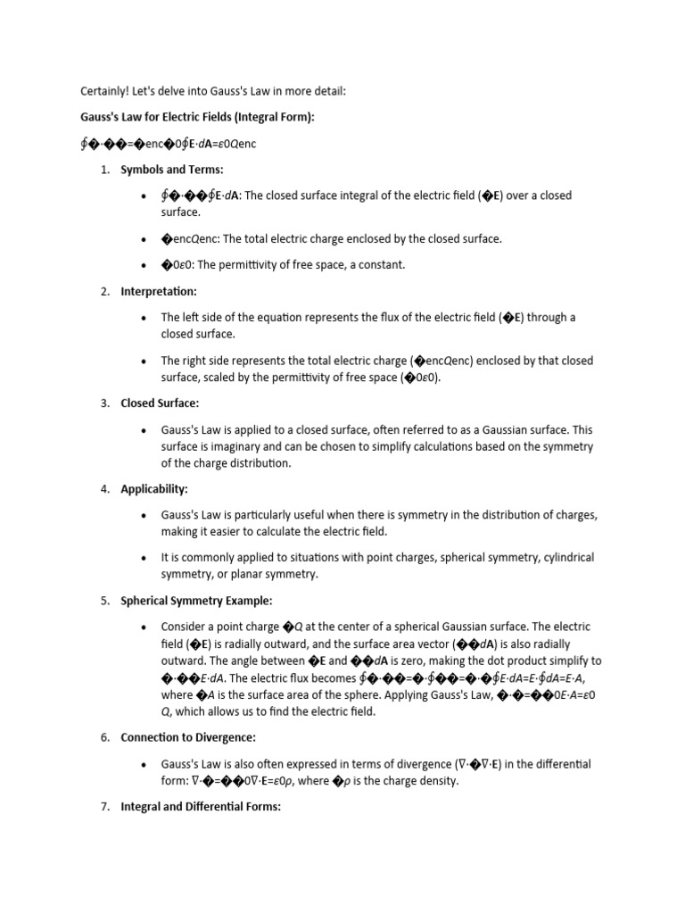 Gauss S Law Pdf Mathematical Analysis Physics