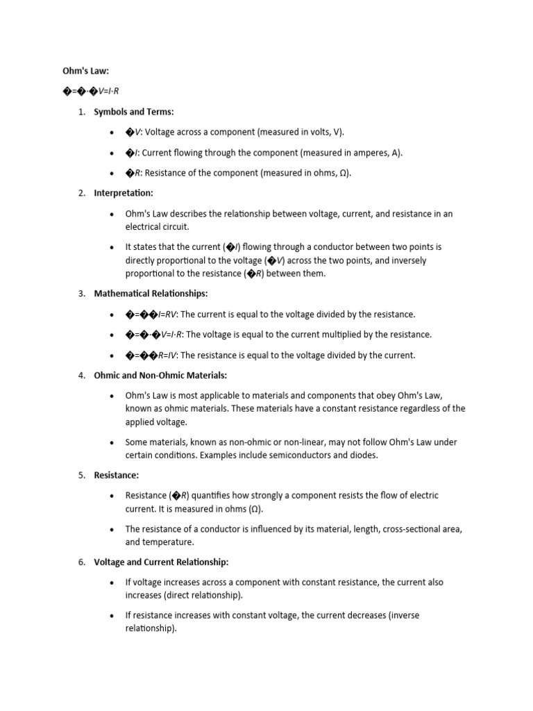 Ohm's Law | PDF | Electrical Resistance And Conductance | Electrical Network