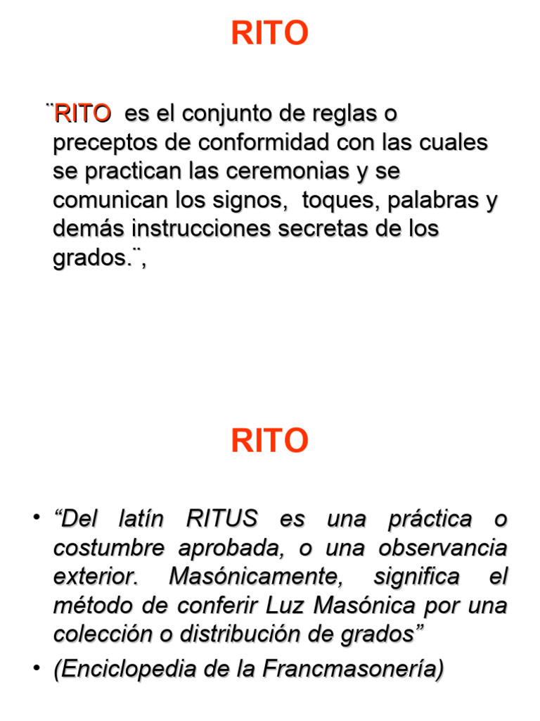RITO | PDF | Masonería | Esoterismo occidental