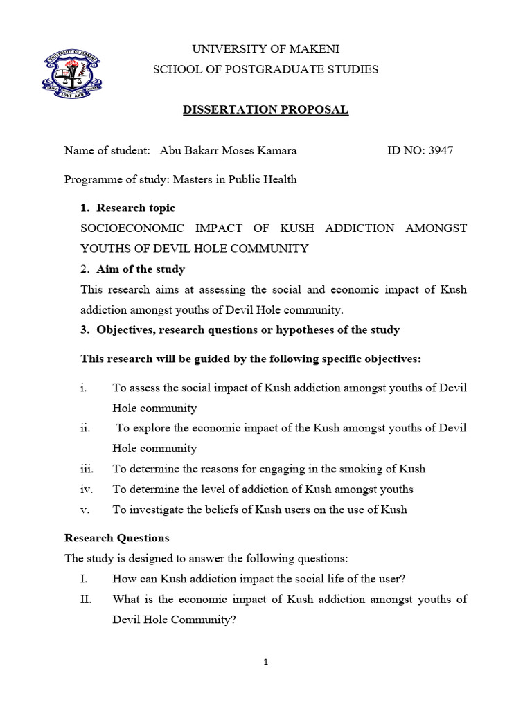 Proposal For Abu Bakarr Moses Kamara | PDF | Sampling (Statistics ...