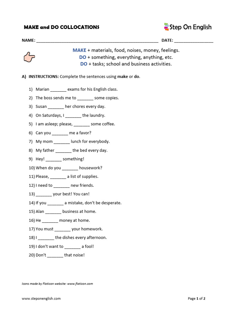 Make and Do Collocations | PDF