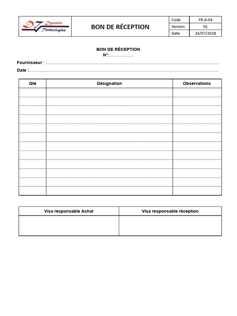 Bon de Réception | PDF