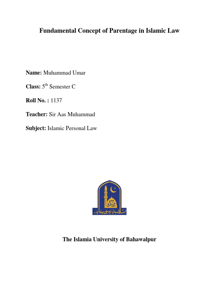 Fundamental Concept of Parentage in Islamic Law | PDF | Parent ... Fundamental Concept of Parentage in Islamic Law | PDF | Parent ...