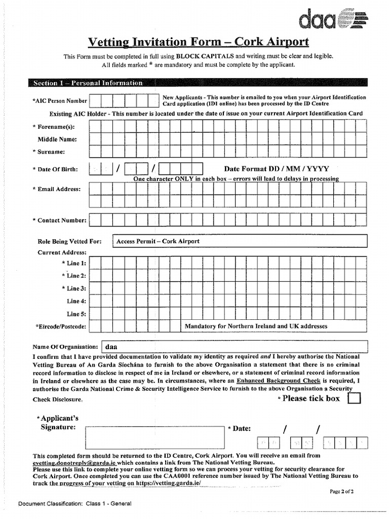 G Vetting Invitation NEW VERISION FEB 2023 CORK | PDF