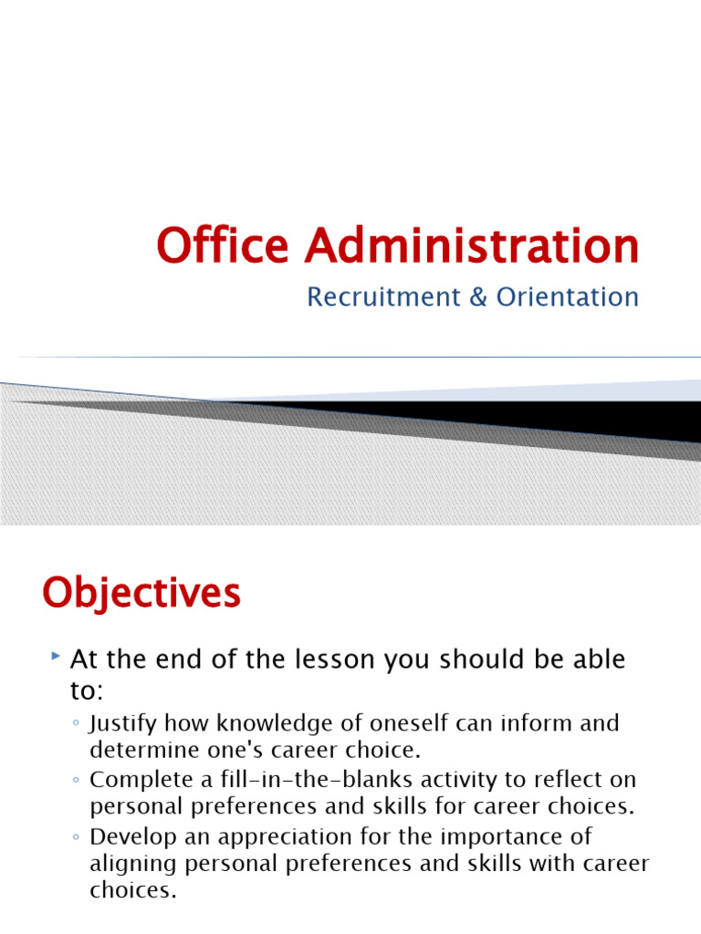 Office Administration Presentation | Download Free PDF | Skill ...