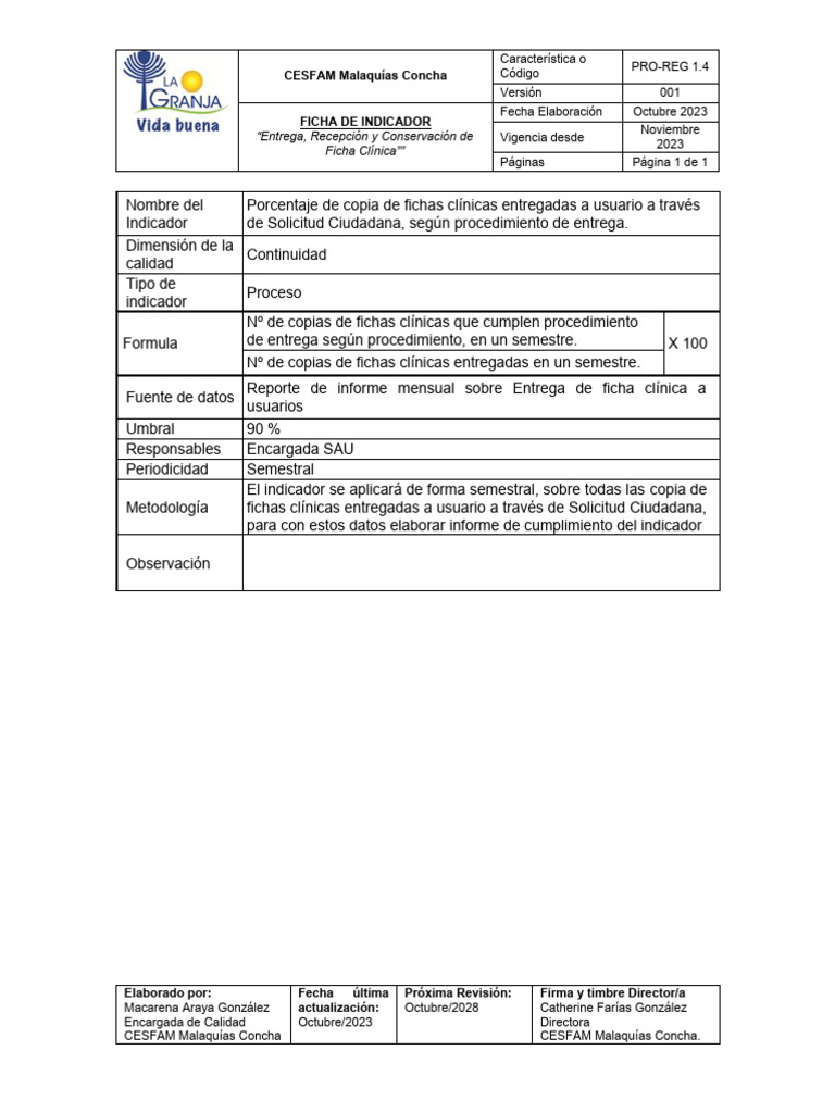 Indicador REG 1.4 | PDF