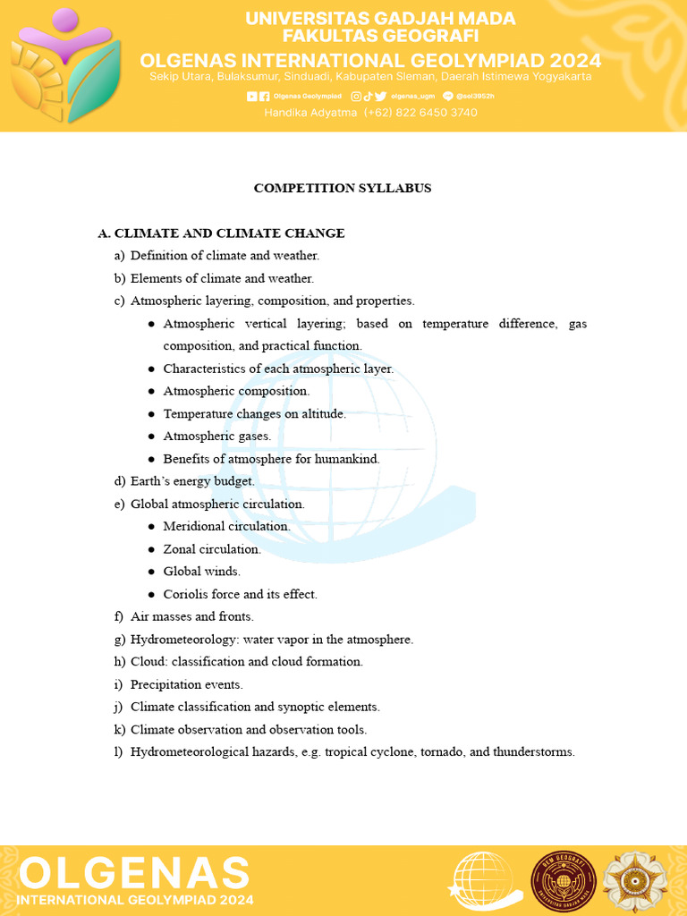 Competition Syllabus Senior High School | PDF | Geology | Agriculture