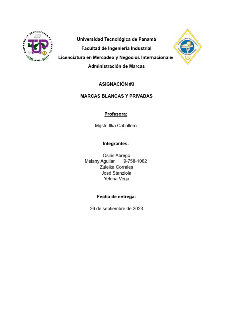 Actividad #3 - Marcas Blancas y Privadas | PDF | Marketing | Etiqueta ...