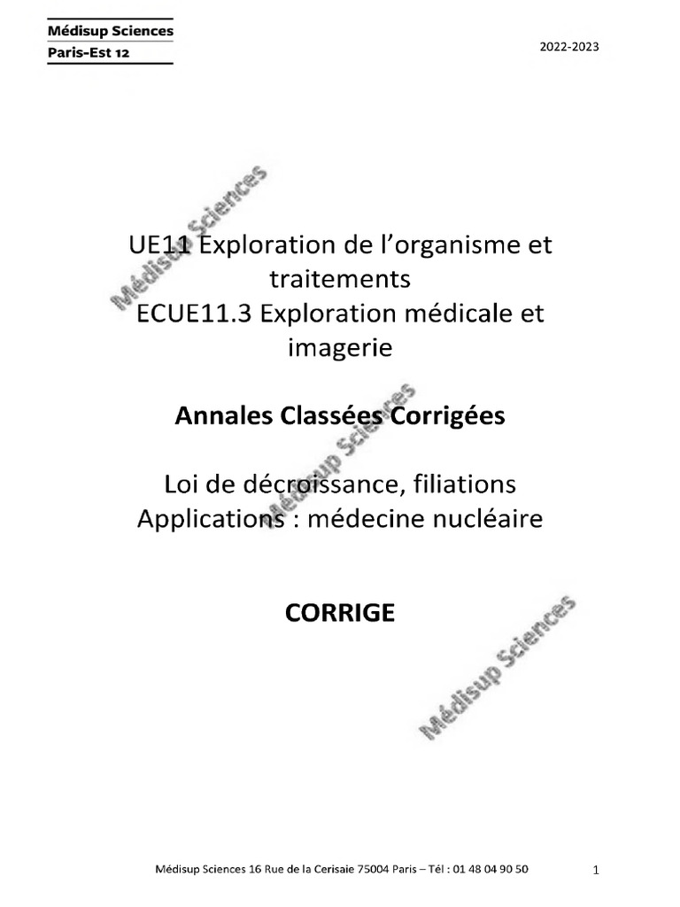 Corrige Loi de Decroissance | PDF