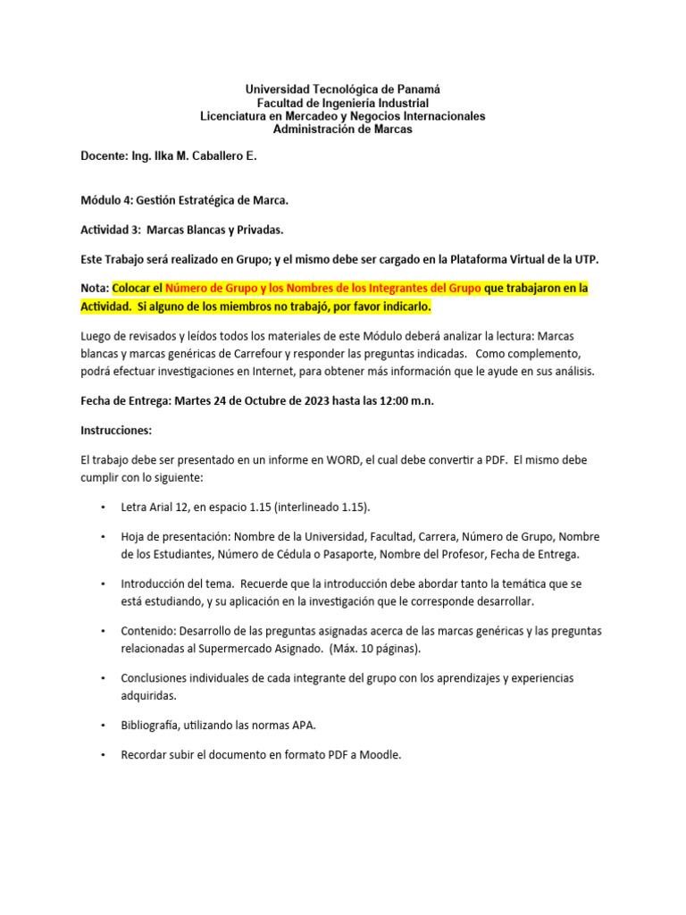 Actividad 3 - Taller Marcas Genericas Vs Productos Con Marca (Virtual ...