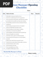 Opening Checklist | PDF