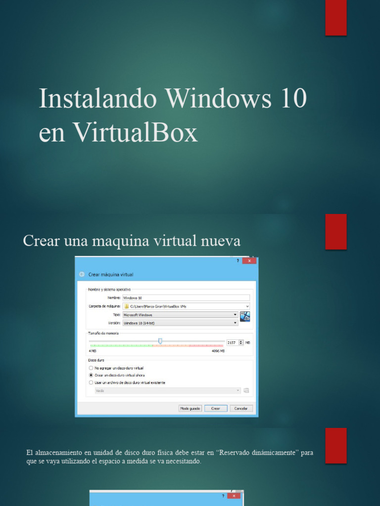 Instalando Windows 10 en VirtualBox | PDF